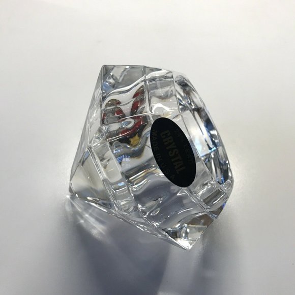 Art | Lead Crystal Glass Diamond Shaped Paperweight Votive Candle ...